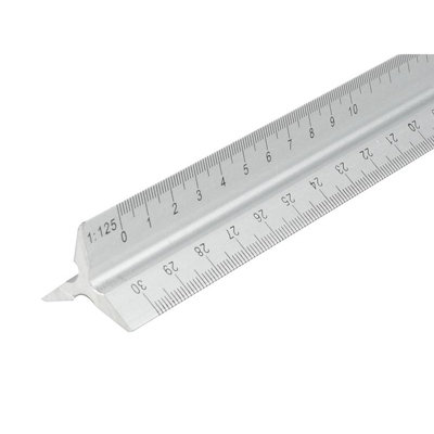 Faithfull Aluminium Triangle Scale Rule 300mm Multi Colour (One Size)