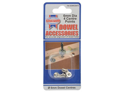 Faithfull Centre Points for Precise Dowel Alignment - 4 x 6mm