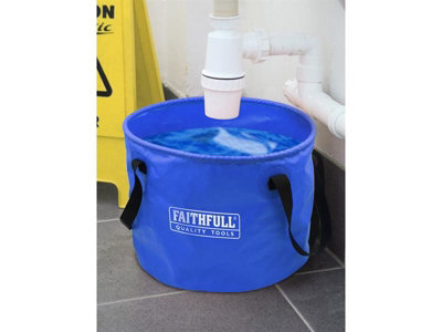 Faithfull Collapsible Bucket 12L Waterproof Plumbing Drain Down Bag ...