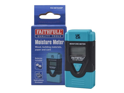 Faithfull Compact Damp and Moisture Meter with LCD Display