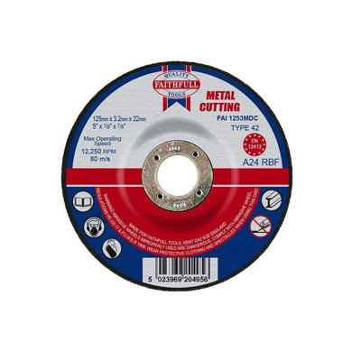 FAITHFULL DEPRESSED CENTRE METAL CUT OFF DISC MULTI COLOUR (125 X 3.2 X ...