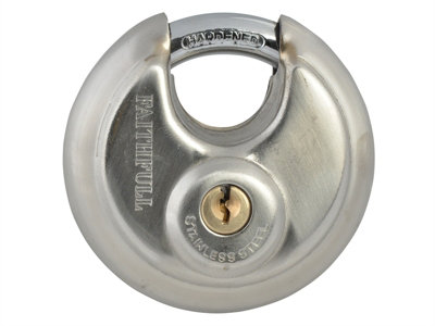 Faithfull DP9070 Stainless Steel Discus Padlock 70mm FAIPLSS70DIS