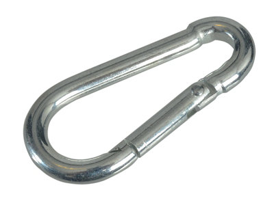 Faithfull Fire Brigade Snap Hook 4mm Zinc Plated - Set of 4 Durable Hooks