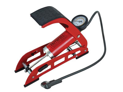 Faithfull FP0901 Foot Pump Single Cylinder with Gauge FAIAUFPUMP1