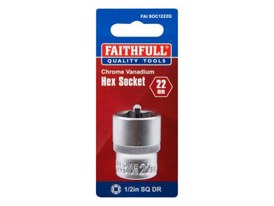 Faithfull Hex Socket 1/2in Drive 22mm FAISOC1222Q