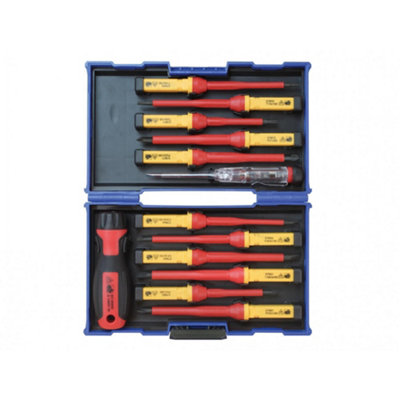Faithfull Interchangeable Vde Screwdriver Set, 13 Piece Multi Colour ...