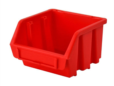 Faithfull Interlocking Storage Bin Size 1 Red 116 x 112 x 75mm ...