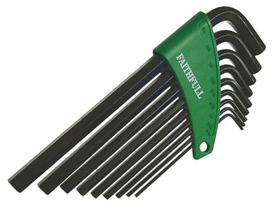 Faithfull Long Arm Hexagon Key Set - 9 Imperial Sizes for Precision ...