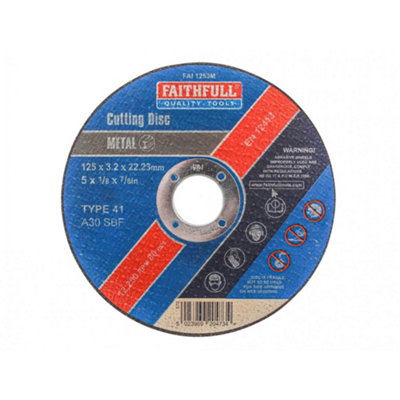 Faithfull Metal Cut Off Disc Multi Colour (125 x 3.2 x 22.23mm)