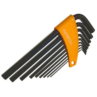 Faithfull Metric Long Arm Hex Key Set, 9 Piece Multi Colour (One Size)
