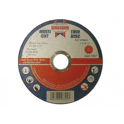 Faithfull Multi-purpose Cutting Discs Multi Colour (125 x 1.0 x 22.23mm)