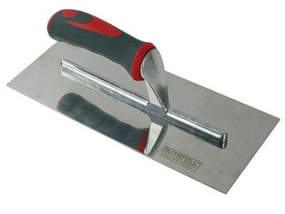 Faithfull Plasterer's Finishing Trowel Stainless Steel Soft Grip Handle ...
