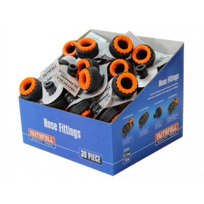 Faithfull Plastic Tap Hose Connector Multi Colour (Box of 30)