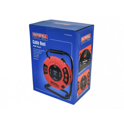FAITHFULL POWER PLUS OPEN CABLE REEL 240V 13A MULTI COLOUR (40M)