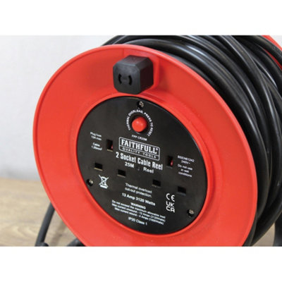 Faithfull Power Plus Open D Cable Reel Multi Colour (25m)