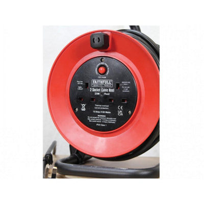 Faithfull Power Plus Open D Cable Reel Multi Colour (25m)