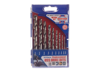 Faithfull Professional HSS Jobber Drill Bit Set, 10 Piece 1 - 10mm ...