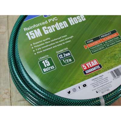 Faithfull Pvc Reinforced Hose Multi Colour (15 Metre)