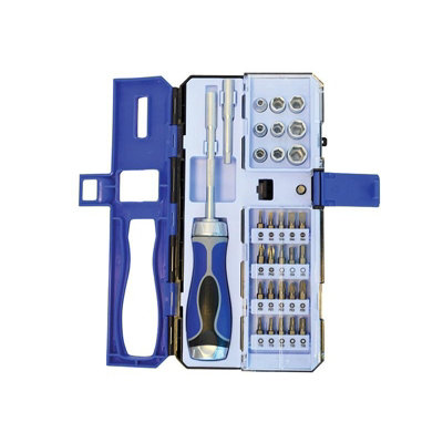 Faithfull Ratchet Screwdriver & Socket Set, 33 Piece Multi Colour (One ...