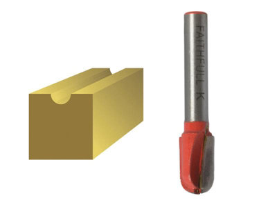 Faithfull Router Bit TCT Radius 5.0 x 18mm 1/4in Shank FAIRB62