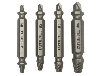 Faithfull - Screw Extractor Set, 4 Piece