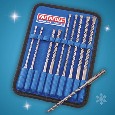 Faithfull SDS Plus Drill Bit Set 10 Piece SDS+ Bits FAISDSSET10 XMS24SDSSET