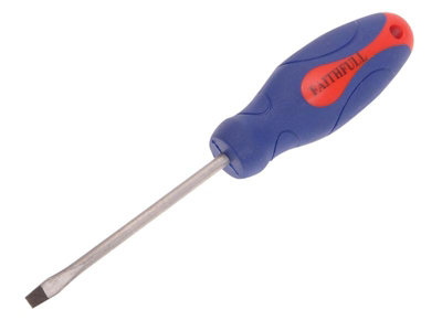 Faithfull Soft Grip Screwdriver Flared Slotted Tip 4.0 x 75mm FAISDF75 ...