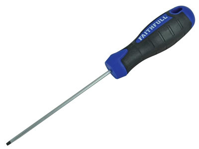 Faithfull Soft Grip Screwdriver Flared Slotted Tip 5.5 x 100mm FAISDF100