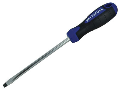 Faithfull Soft Grip Screwdriver Flared Slotted Tip 6.5 x 125mm FAISDF125
