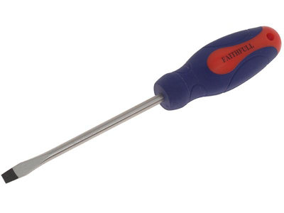 Faithfull Soft Grip Screwdriver Flared Slotted Tip 6.5 x 125mm ...