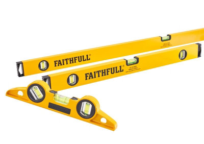 Faithfull Spirit Level Pack 60cm 2ft 120cm 4ft 25cm FAISLBPACK XMS23LEVSET3
