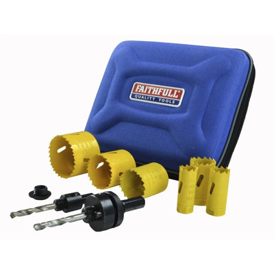 FAITHFULL UNIVERSAL VARIPITCH HOLESAW PLUMBER'S KIT 9 PIECE 19-57MM ...