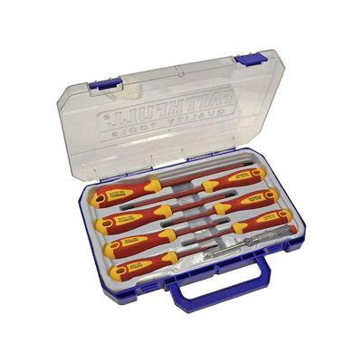 Faithfull Vde Soft Grip Screwdriver Set (case), 8 Piece Multi Colour ...