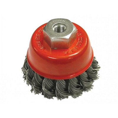 Faithfull Wire Cup Brush Twist Knot Multi Colour (65mm M10 x 1.25 0.50mm)