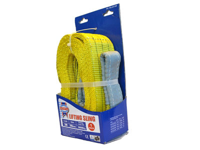 Faithfull XLP-03 3 METRE Lifting Sling Yellow 3 Tonne 90mm x 3m FAITDLS3T3M