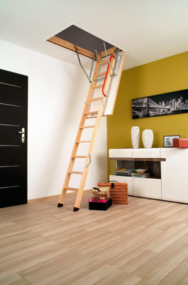 Fakro LWK 55cm x 111cm Wooden Loft Ladder & Hatch (H up to 280cm)