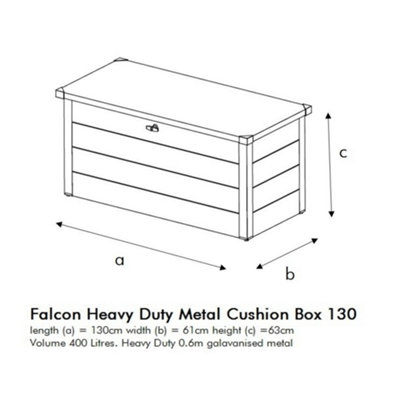 Falcon 400L Heavy Duty Garden Storage Box - Dark Grey