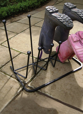 Family Boot Rack - Steel Wellie Stand - Steel - L34.3 x W53.4 x H45.8 ...