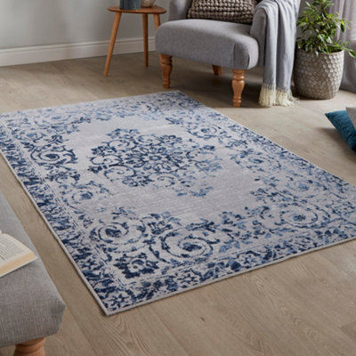 Faraday Ombre Print Non-Slip Reverse Washable Rug | DIY at B&Q
