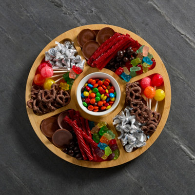 Farberware Build-a-Board Bamboo Lazy Susan, Round Snack Board with 5 ...