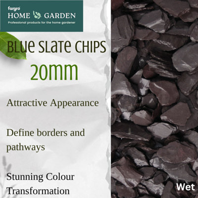 Fargro™ Home and Garden Decorative Blue Slate Chippings Medium 20mm ...
