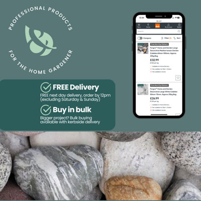 Fargro™ Home and Garden Seashore Pebbles 10-20mm, Garden Gravel, Approx ...