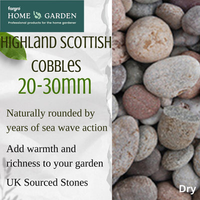 Fargro™ Home & Garden Scottish Beach Cobbles 20-30mm - Pack of 3 x 20kg ...