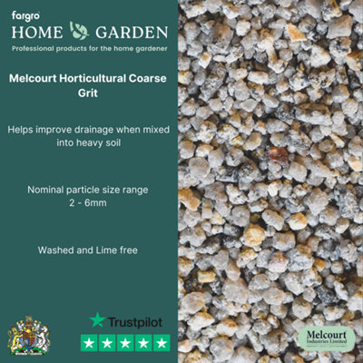 Fargro Melcourt Pack of 2 - Horticultural Grit Coarse, for Improving Drainage in Heavy Soils and ...