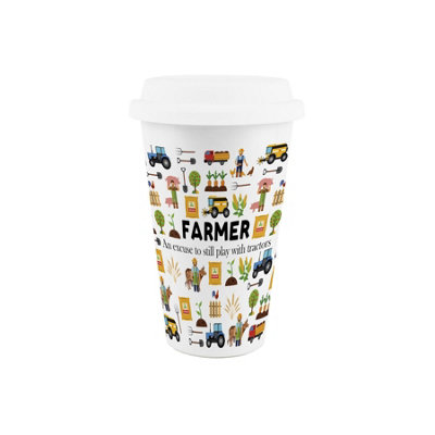 Farmer Ceramic Travel Mug - Novelty Flask Gifts for Farm Workers ...