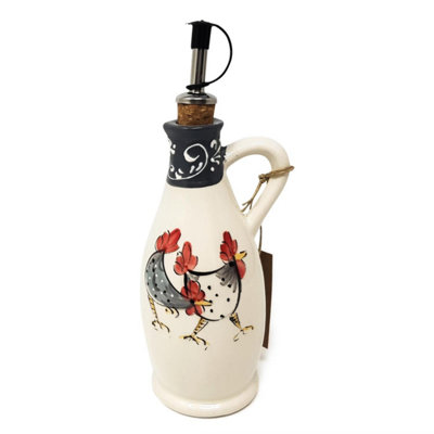 Farmhouse Hand Painted Ceramic Kitchen Dining Oil Pourer/Drizzler (H) 20cm