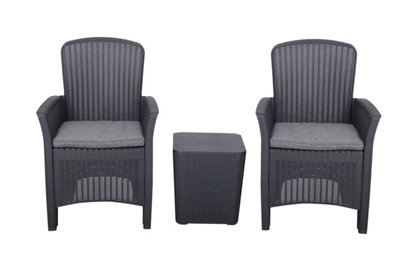 FARO 2 Seater Black Bistro Set