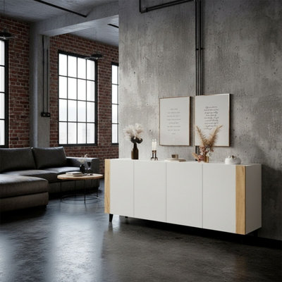 FARO 201 cm Modern Sideboard with Soft Close System and Durable ...