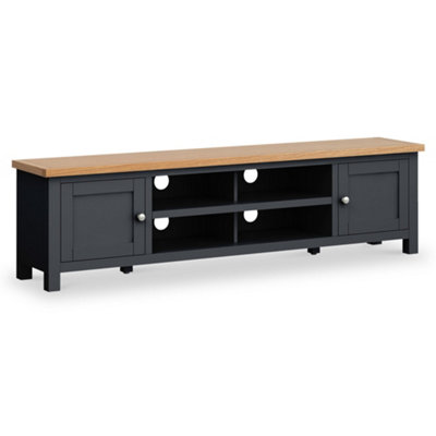 Farro Charcoal Grey 180cm Extra Large TV Unit - Fully Assembled ...