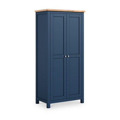 Farro Navy Blue Double Full Hanging Wardrobe - By Roseland Furniture